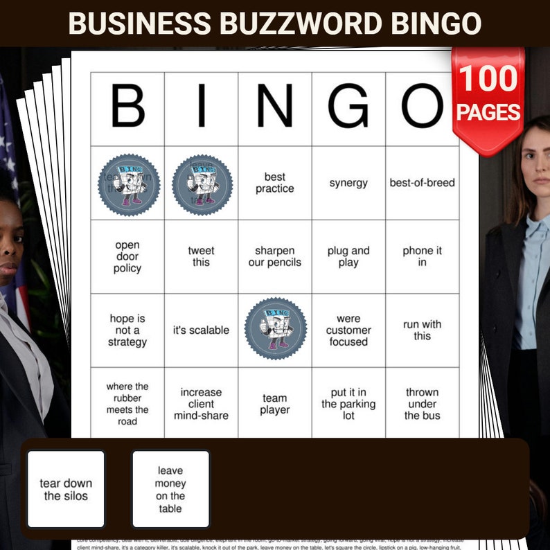 Business Buzzword Bingo Cards - 100 Pages to Download and Print - Etsy