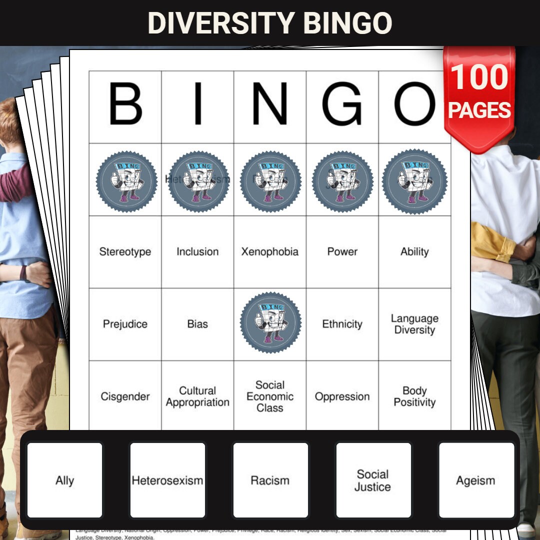 Diversity Bingo Cards - 100 Pages to Download and Print - Etsy
