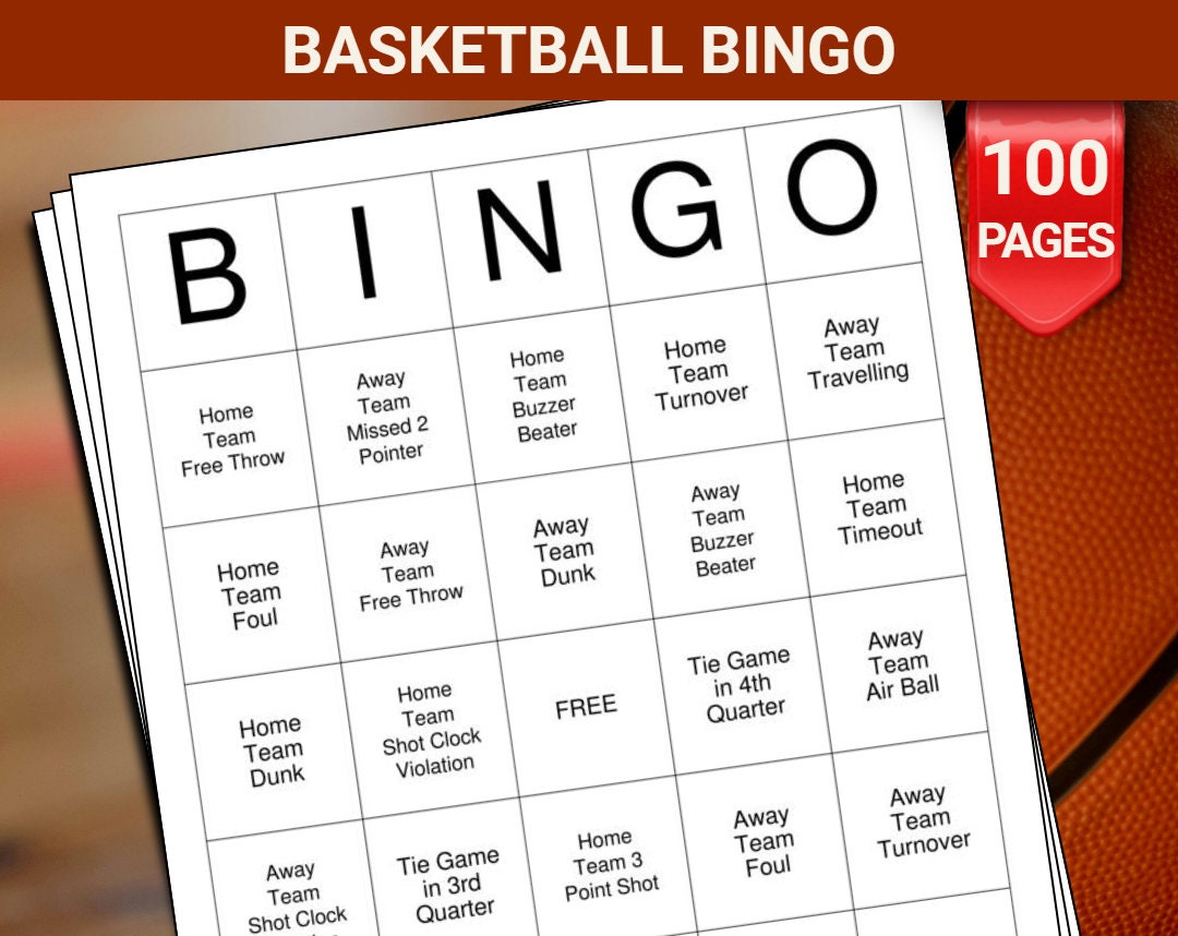 Basketball Bingo Cards 100 Pages to Download and Print - Etsy