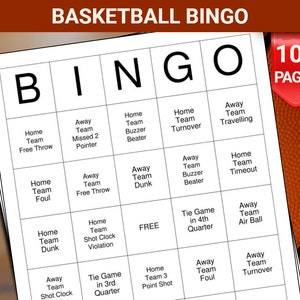 Basketball Bingo Cards 100 Pages to Download and Print - Etsy