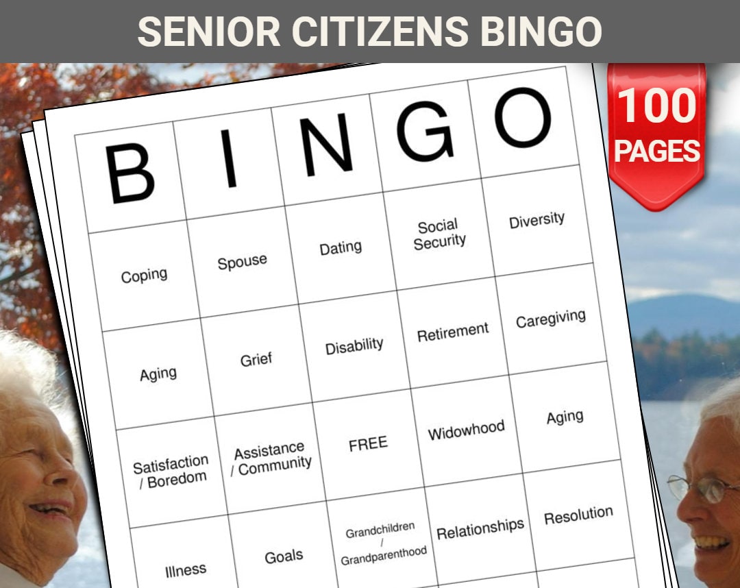 Senior Citizens Bingo Cards 100 Pages to Download and Print - Etsy