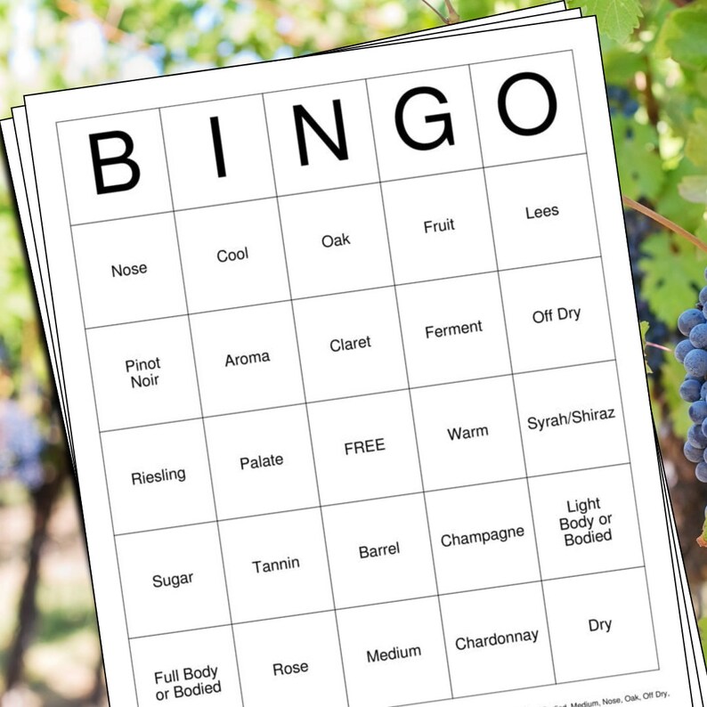 Wine Bingo Cards 100 Pages to Download and Print - Etsy