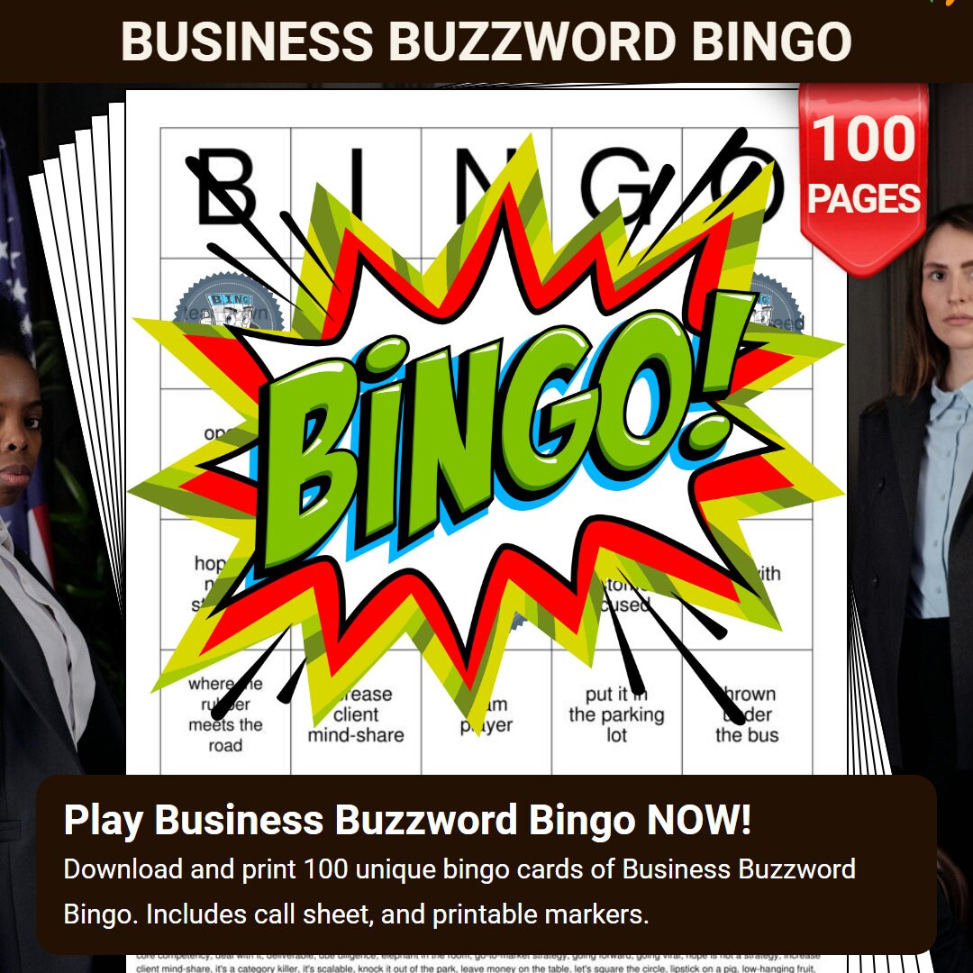 Business Buzzword Bingo Cards - 100 Pages to Download and Print - Etsy