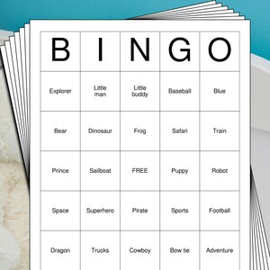 Baby Boy Bingo Cards - 100 Pages to Download and Print - Etsy