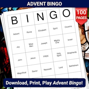Advent Bingo Cards - 100 Pages to Download and Print - Etsy