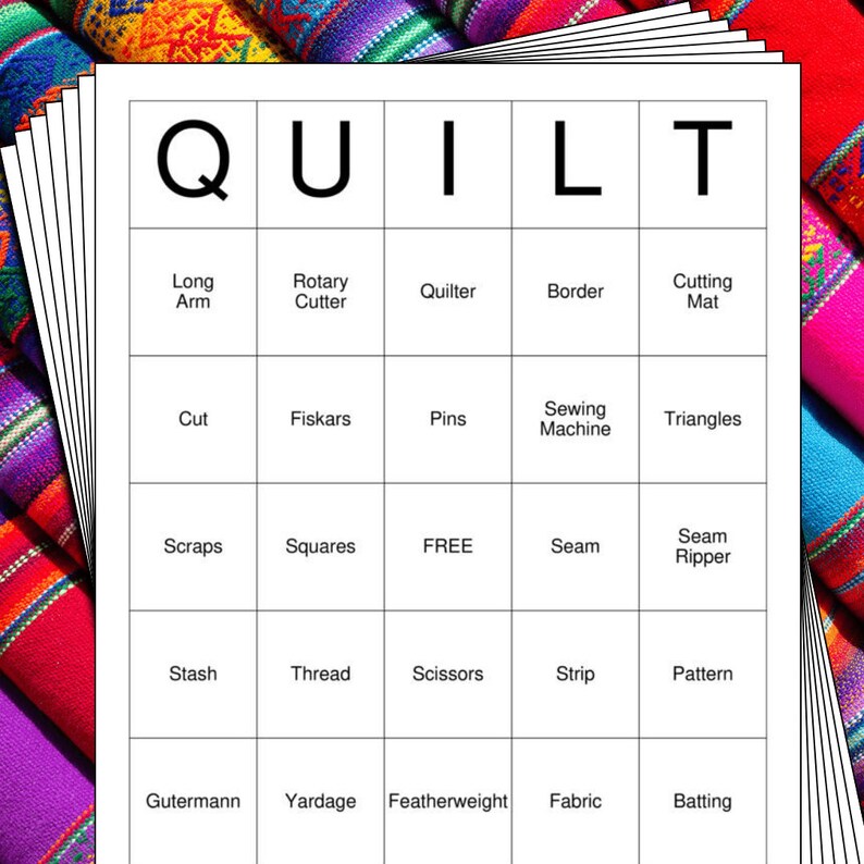 Quilt Bingo Cards - 100 Pages to Download and Print - Etsy