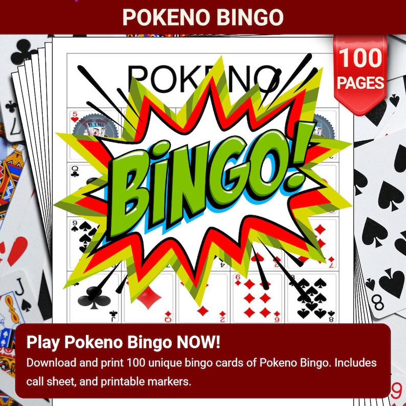 Pokeno Bingo Cards - 100 Pages to Download and Print - Etsy