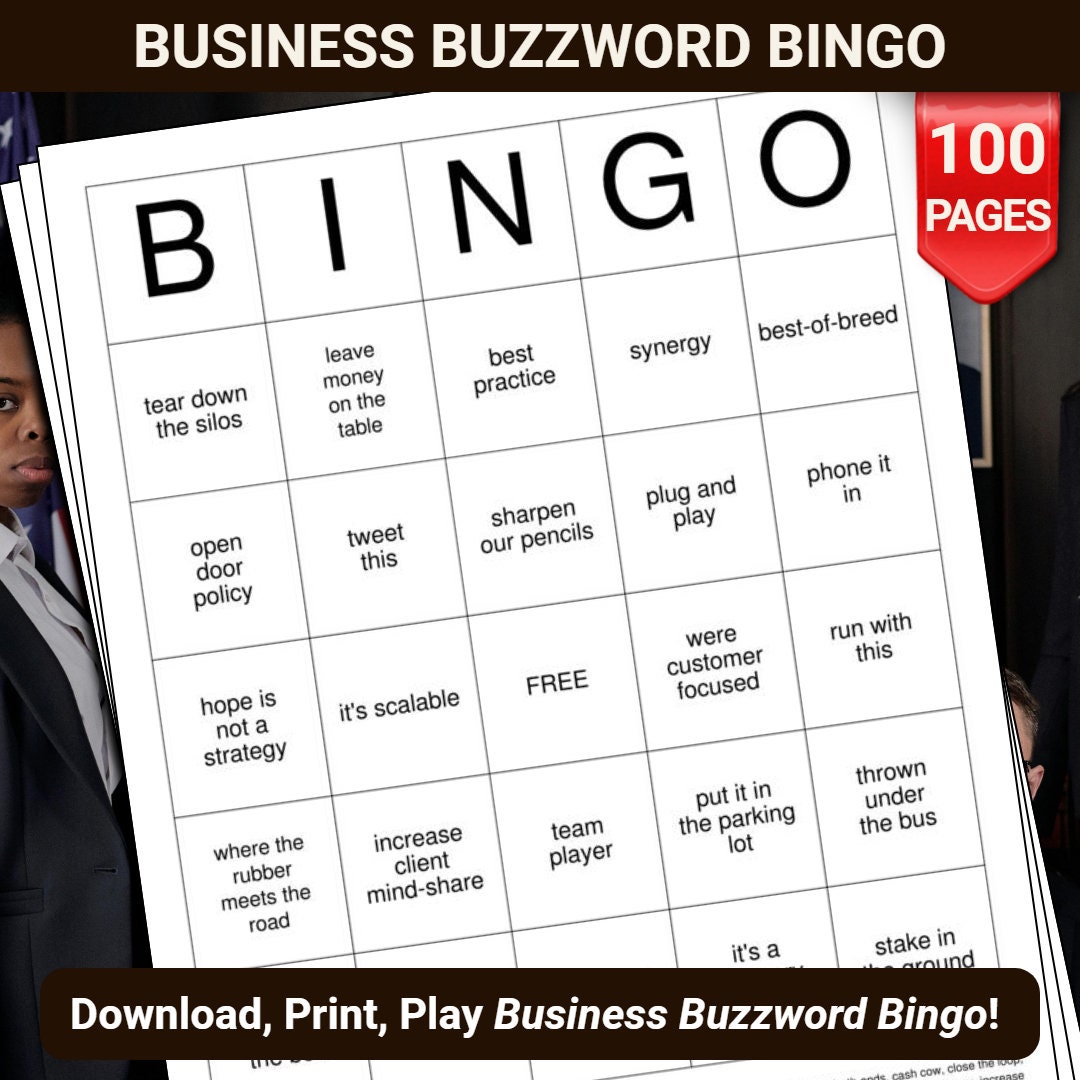 Business Buzzword Bingo Cards - 100 Pages to Download and Print - Etsy