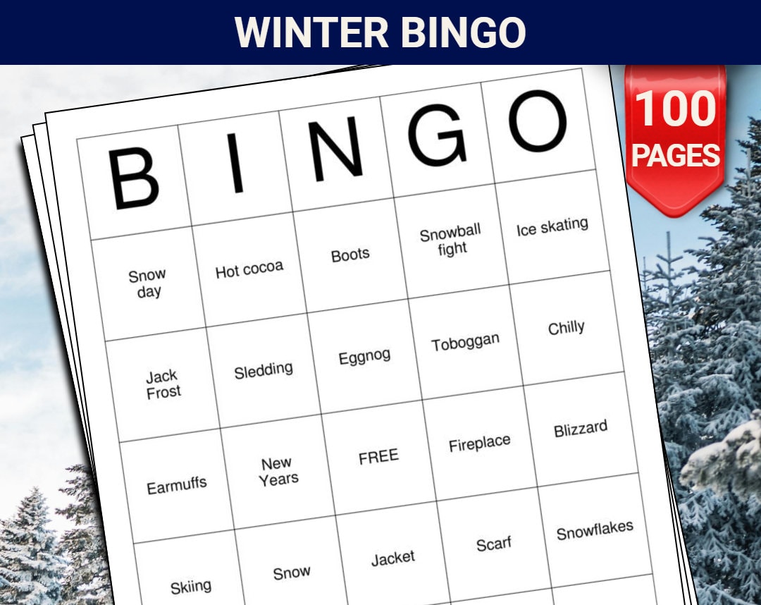 Winter Bingo Cards 100 Pages to Download and Print - Etsy