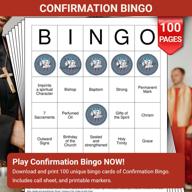 Confirmation Bingo Cards 100 Pages to Download and Print - Etsy