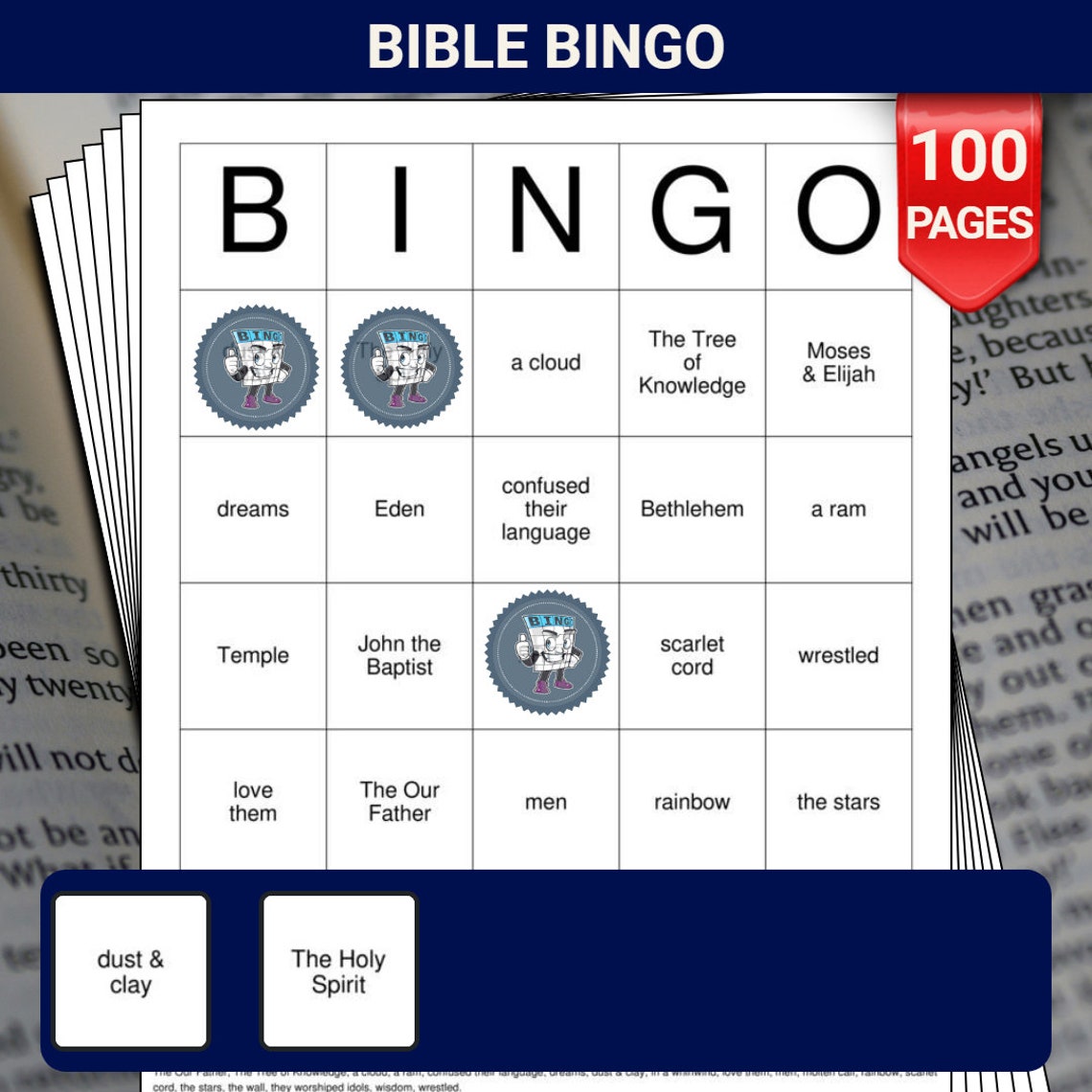 Bible Bingo Cards - 100 Pages to Download and Print - Etsy