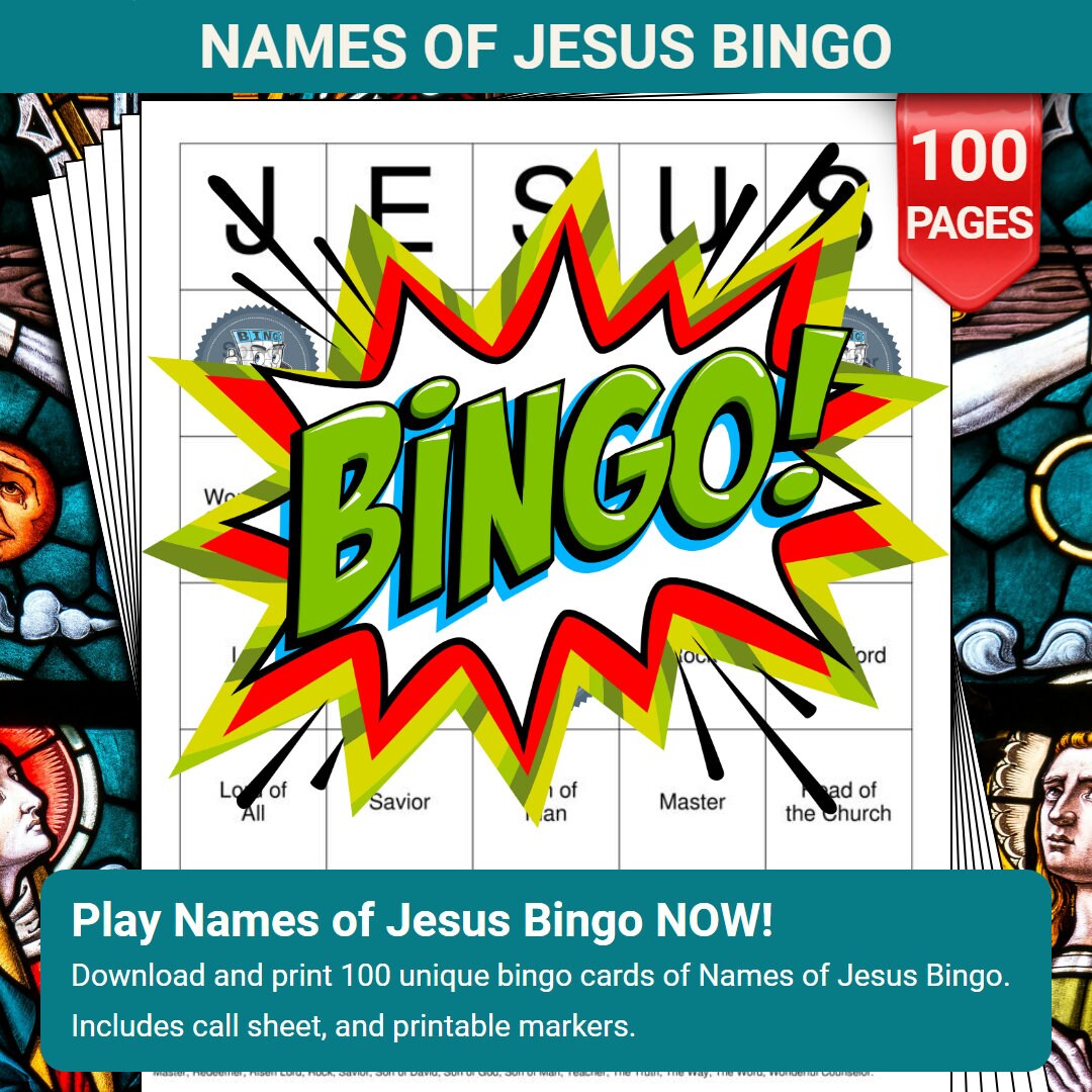Names of Jesus Bingo Cards - 100 Pages to Download and Print - Etsy