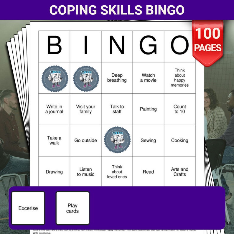 Coping Skills Bingo Cards - 100 Pages to Download and Print - Etsy