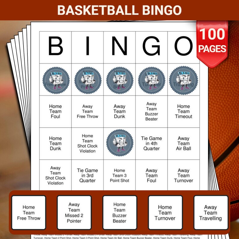 Basketball Bingo Cards 100 Pages to Download and Print - Etsy
