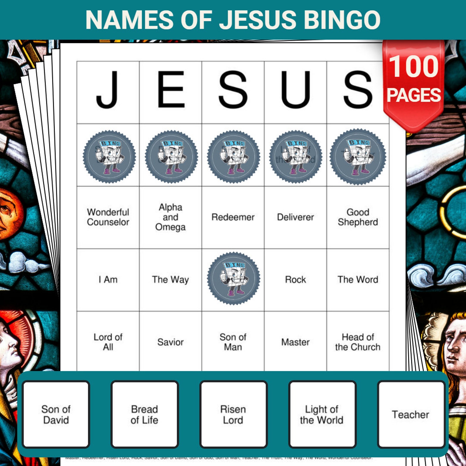 Names of Jesus Bingo Cards - 100 Pages to Download and Print - Etsy