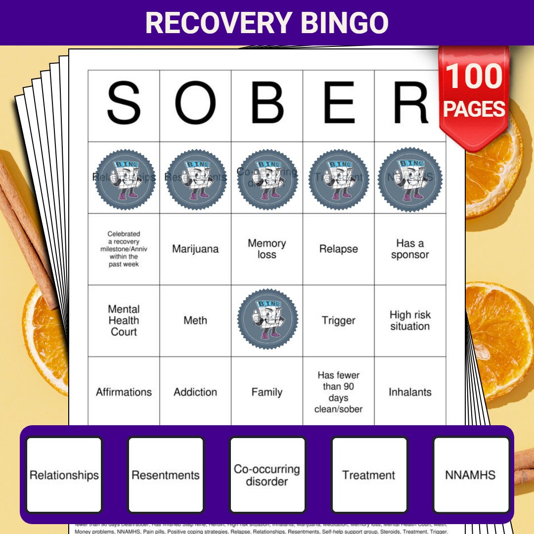 Recovery Bingo Cards 100 Pages to Download and Print - Etsy