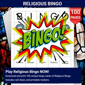 Religious Bingo Cards - 100 Pages to Download and Print - Etsy