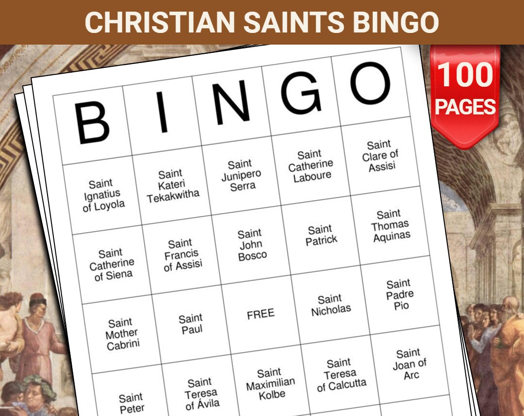 Christian Saints Bingo Cards 100 Pages to Download and Print - Etsy