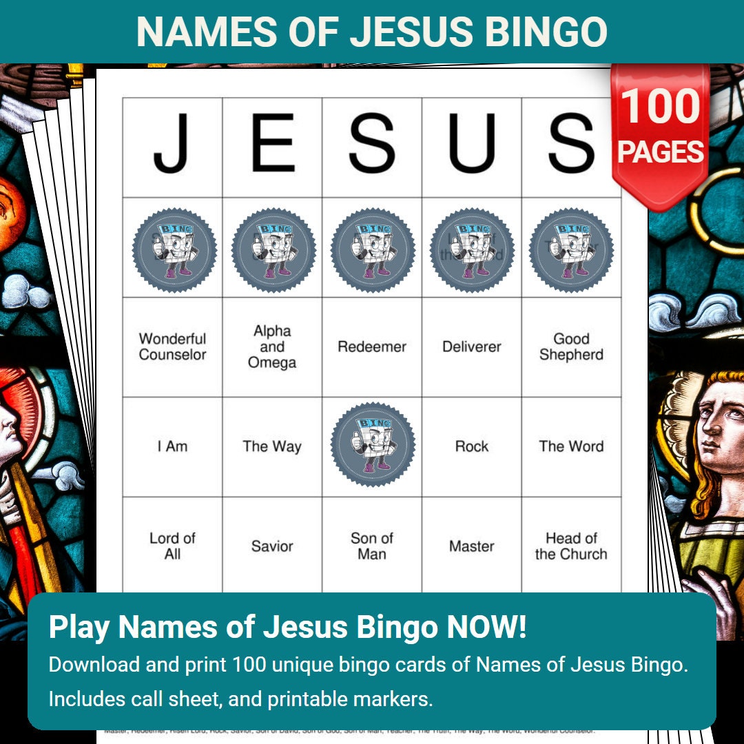 Names of Jesus Bingo Cards 100 Pages to Download and Print - Etsy