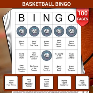 Basketball Bingo Cards - 100 Pages to Download and Print - Etsy