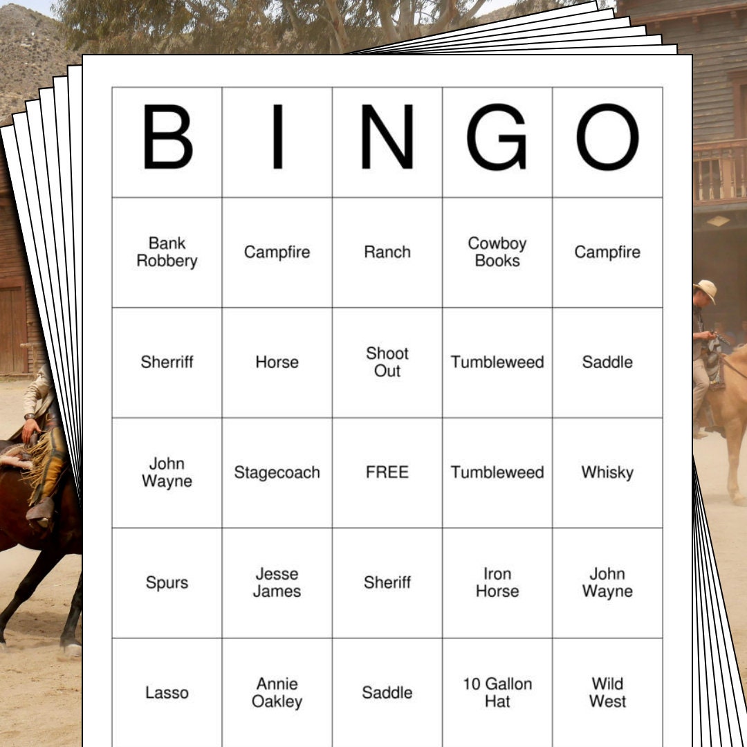 Western Bingo Cards 100 Pages to Download and Print - Etsy