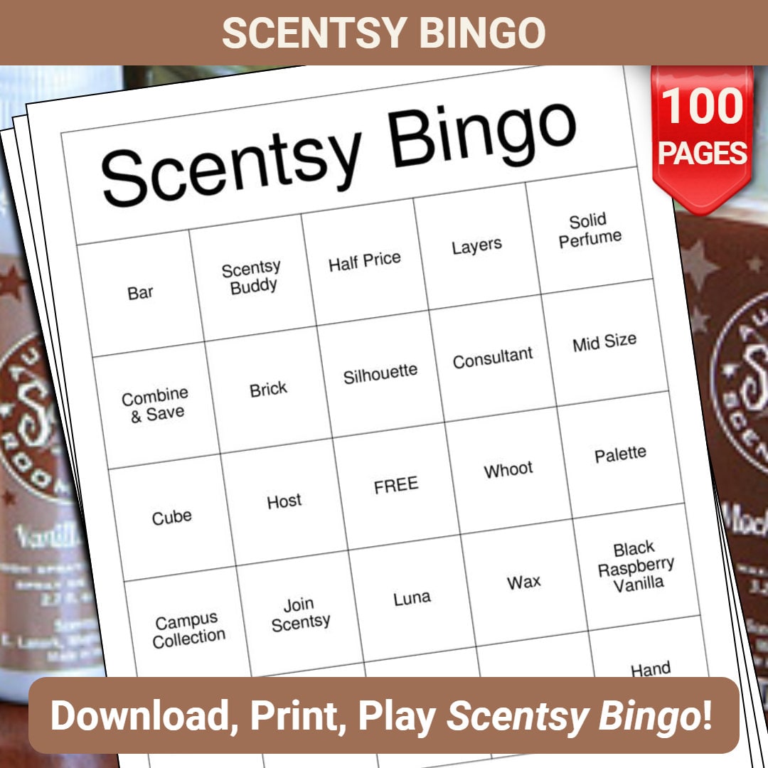 Scentsy Bingo Cards - 100 Pages to Download and Print - Etsy