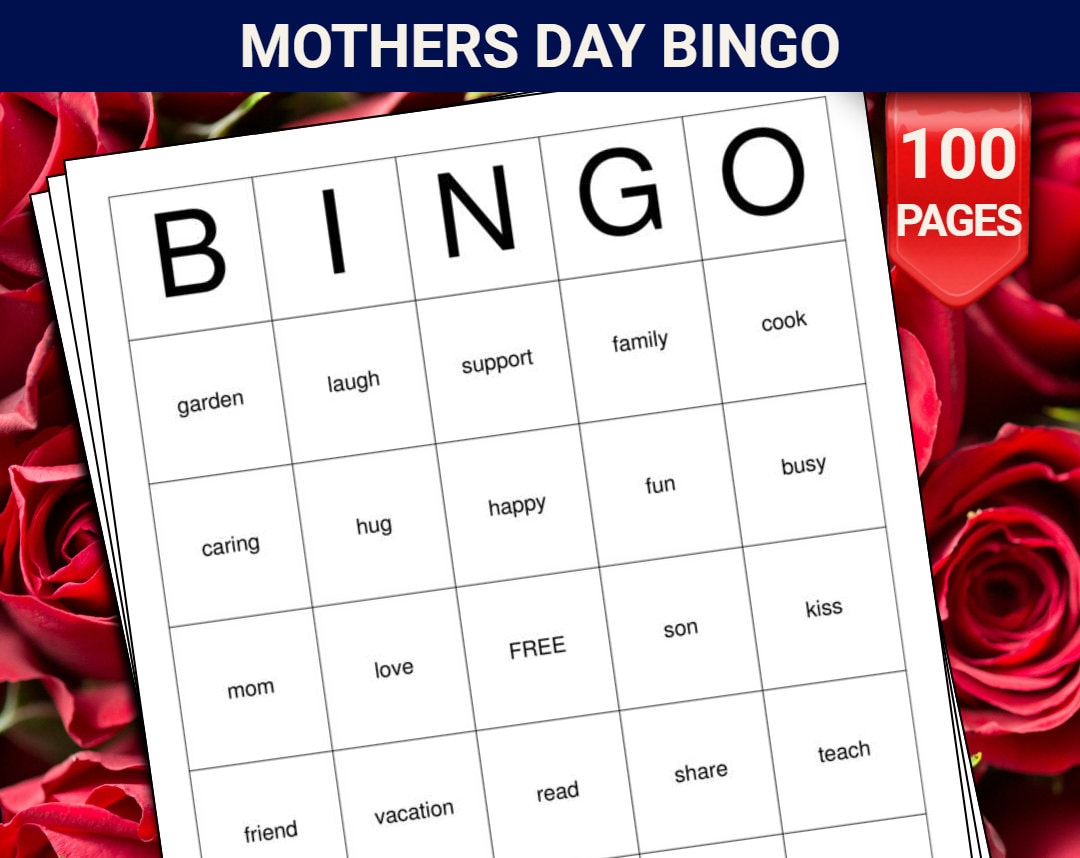 Mothers Day Bingo Cards 100 Pages to Download and Print - Etsy