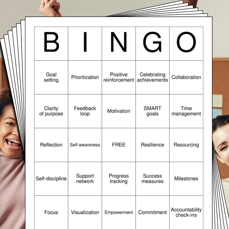 Goal Based Accountability Bingo Cards - 100 Pages to Download and Print ...