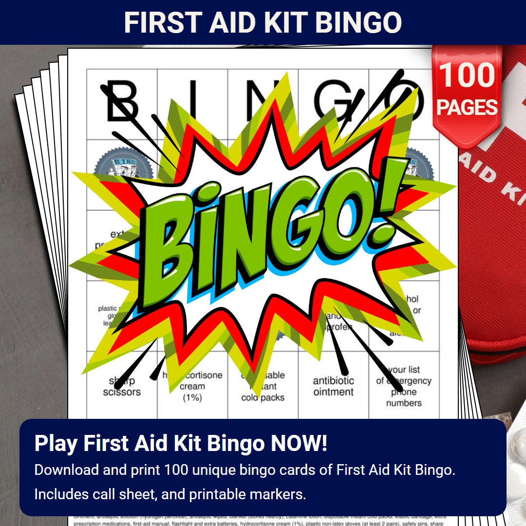First Aid Kit Bingo Cards - 100 Pages to Download and Print - Etsy