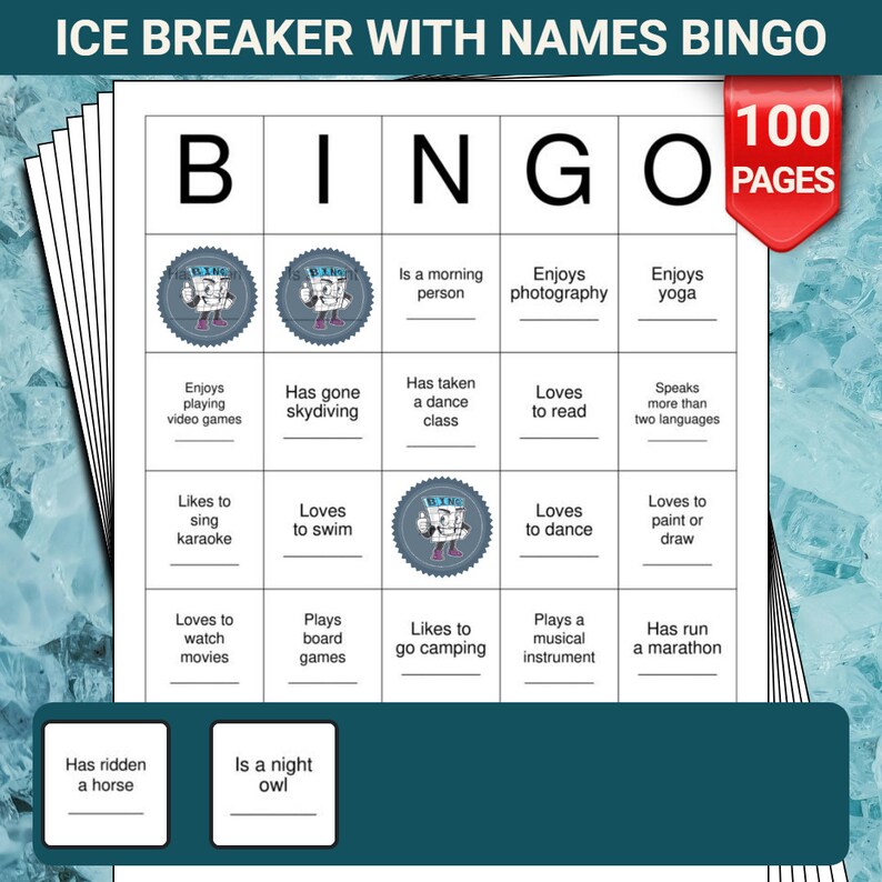 Ice Breaker With Names Bingo Cards - 100 Pages to Download and Print - Etsy