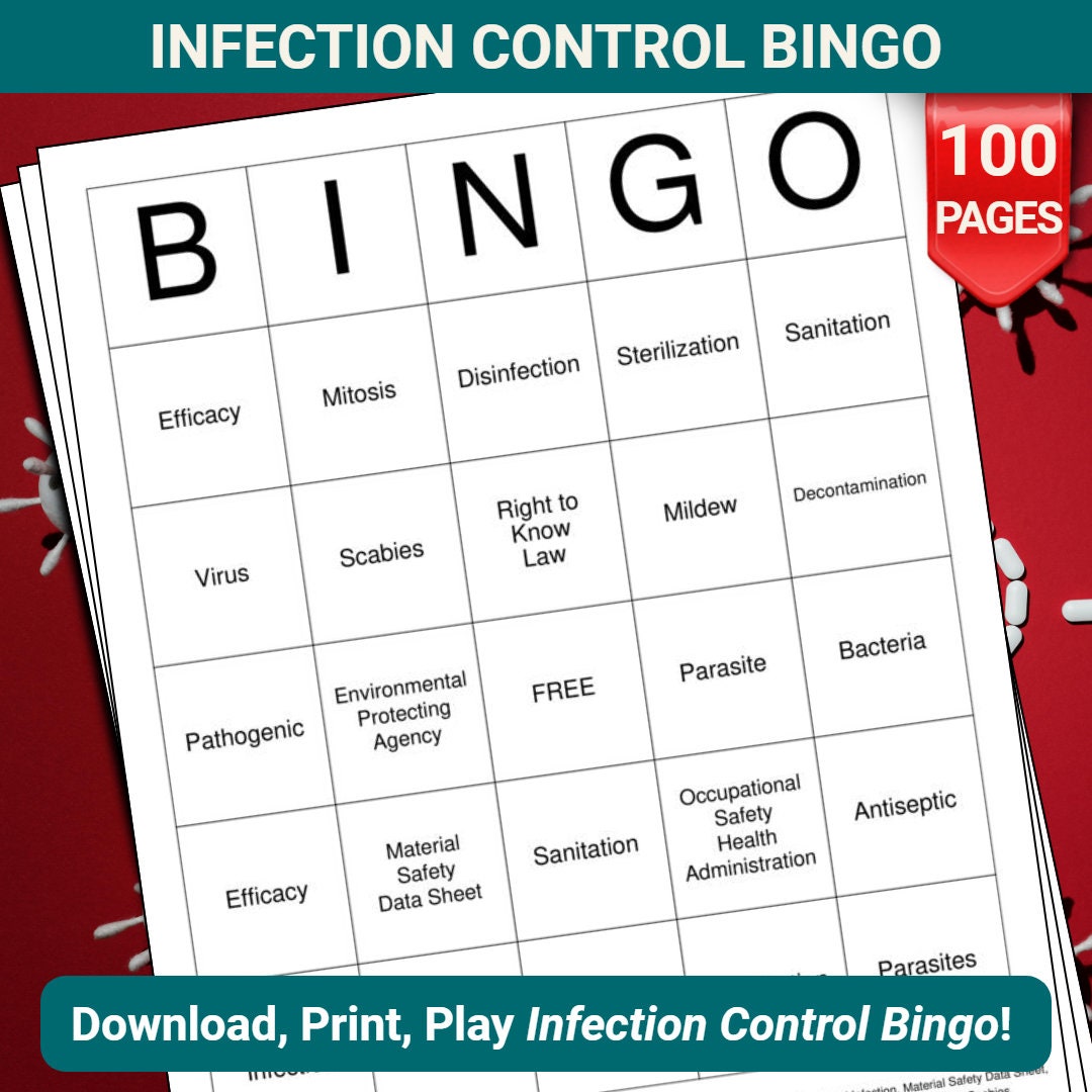 Infection Control Bingo Cards - 100 Pages to Download and Print - Etsy