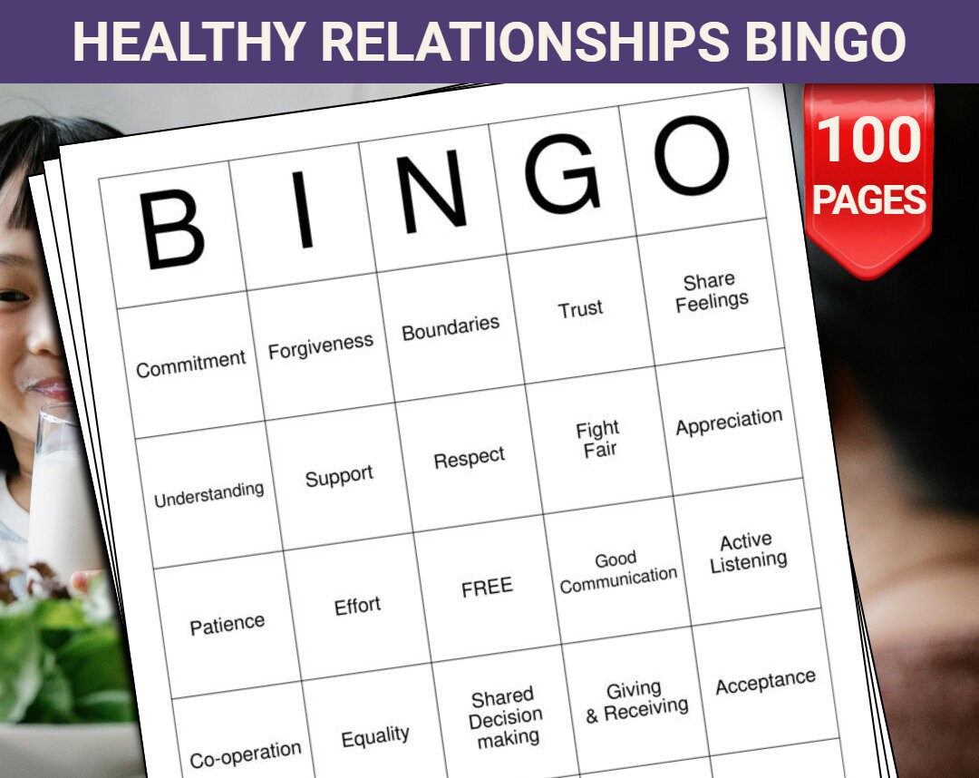 Healthy Relationships Bingo Cards 100 Pages to Download and Print - Etsy