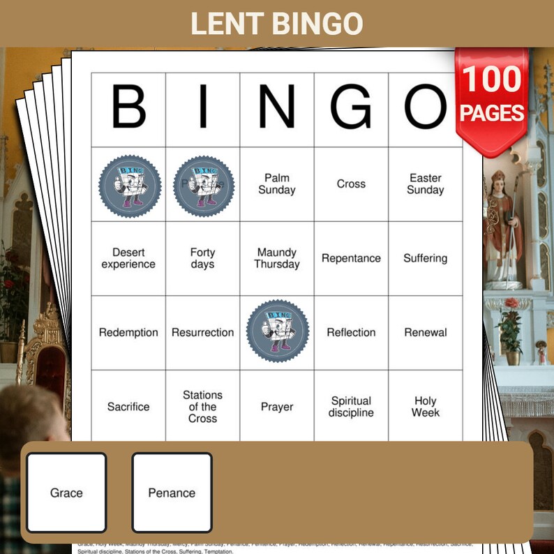 Lent Bingo Cards - 100 Pages to Download and Print - Etsy