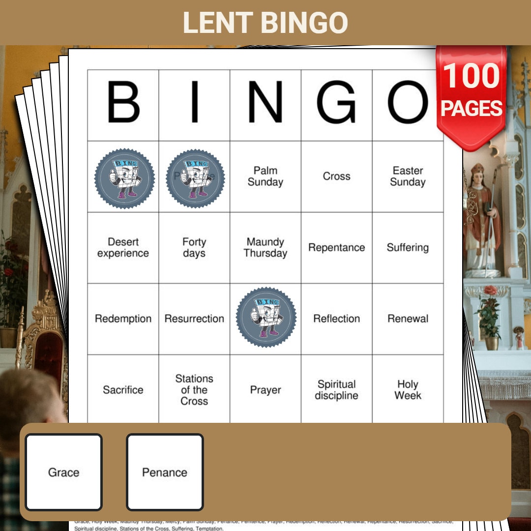 Lent Bingo Cards - 100 Pages to Download and Print - Etsy