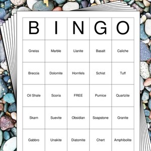 Types of Rocks Bingo Cards - 100 Pages to Download and Print - Etsy