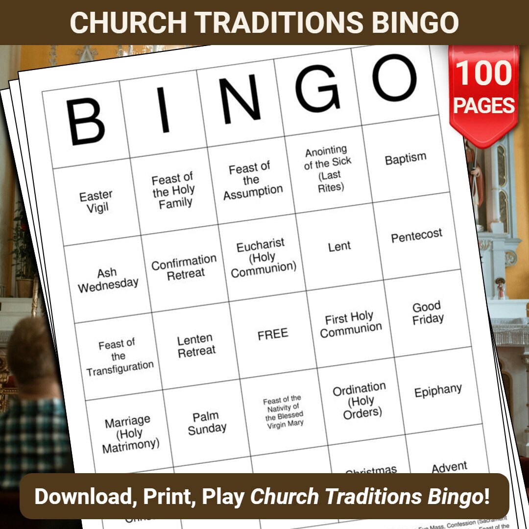 Church Traditions Bingo Cards - 100 Pages to Download and Print - Etsy