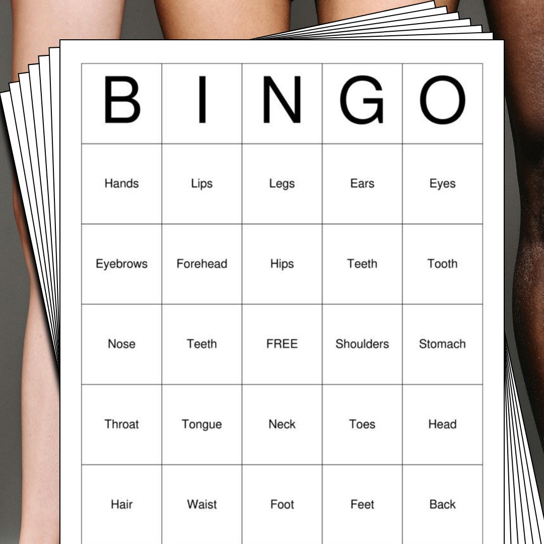 Body Parts Bingo Cards - 100 Pages to Download and Print - Etsy