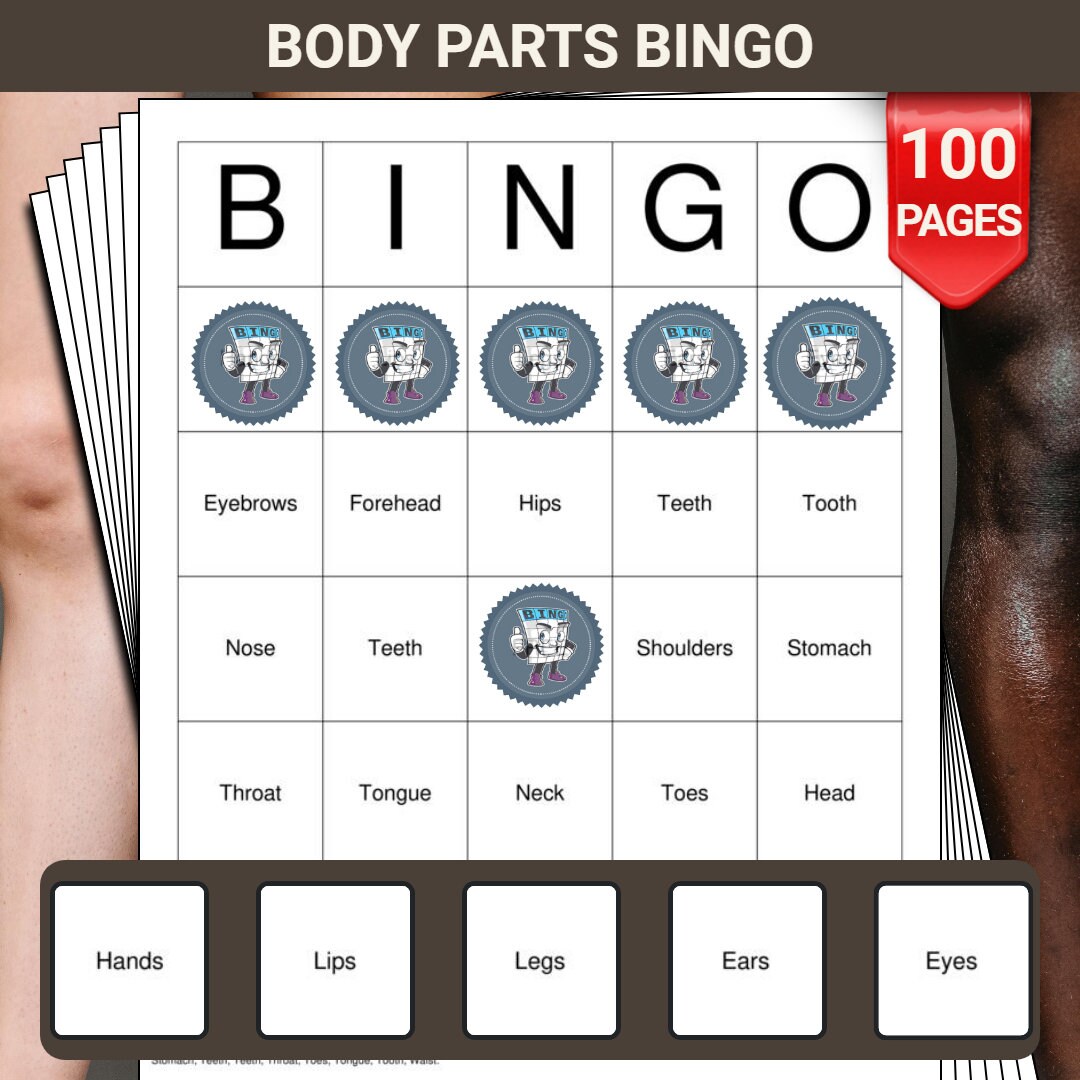 Body Parts Bingo Cards - 100 Pages to Download and Print - Etsy