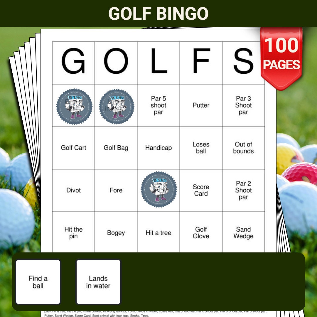 Golf Bingo Cards - 100 Pages to Download and Print - Etsy