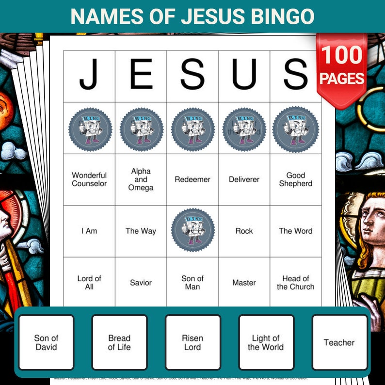 Names of Jesus Bingo Cards 100 Pages to Download and Print - Etsy