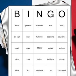 French Numbers Bingo Cards - 100 Pages to Download and Print - Etsy