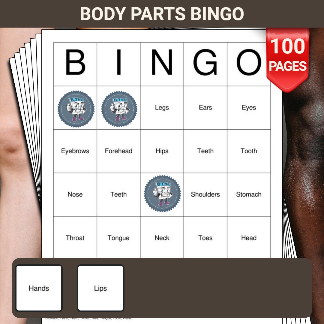 Body Parts Bingo Cards - 100 Pages to Download and Print - Etsy