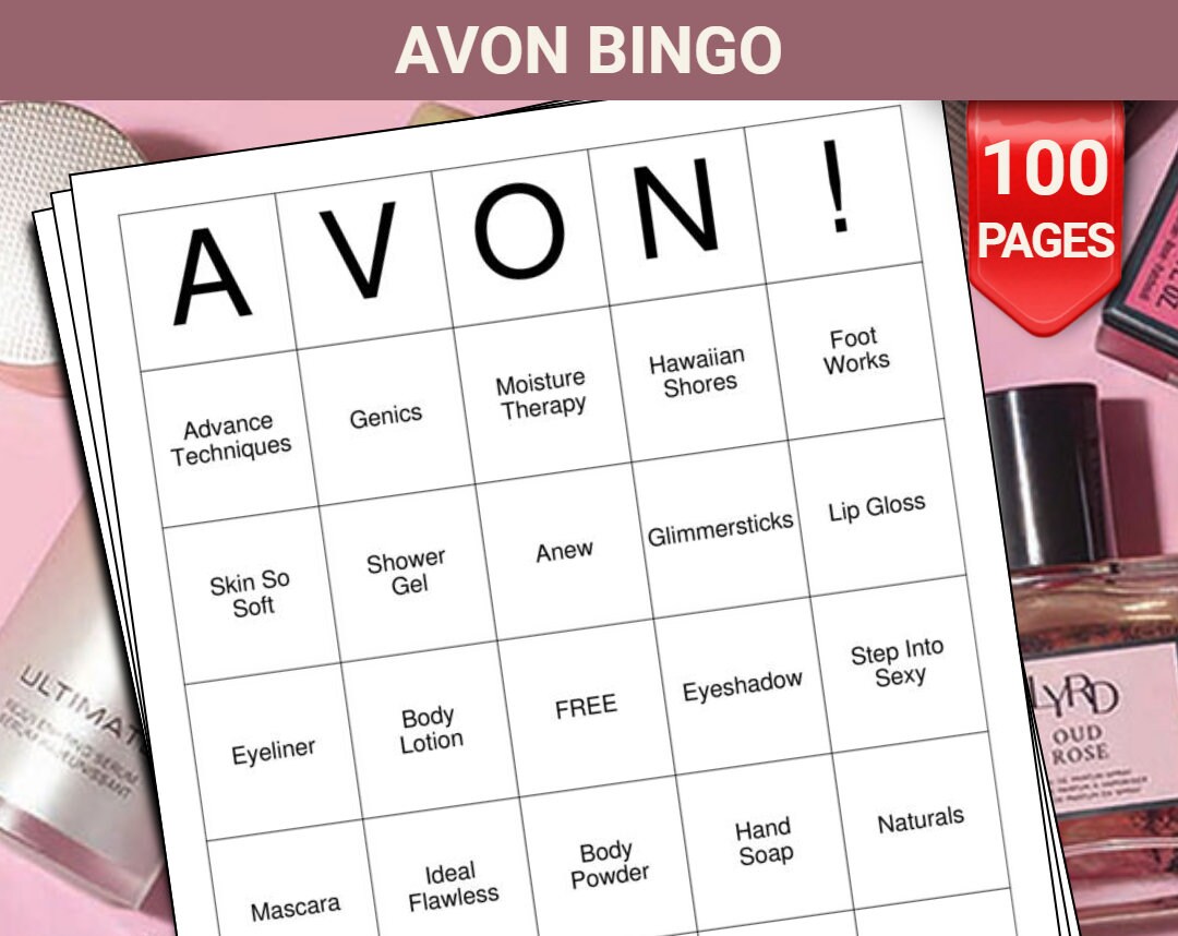 AVON Bingo Cards 100 Pages to Download and Print - Etsy