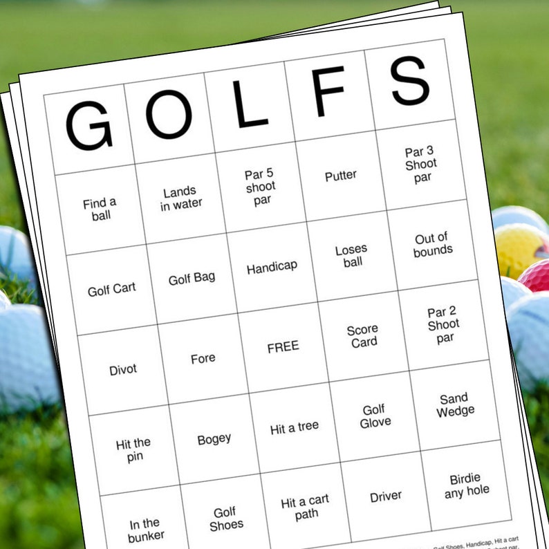 Golf Bingo Cards 100 Pages to Download and Print - Etsy