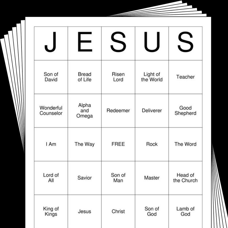 Names of Jesus Bingo Cards - 100 Pages to Download and Print - Etsy