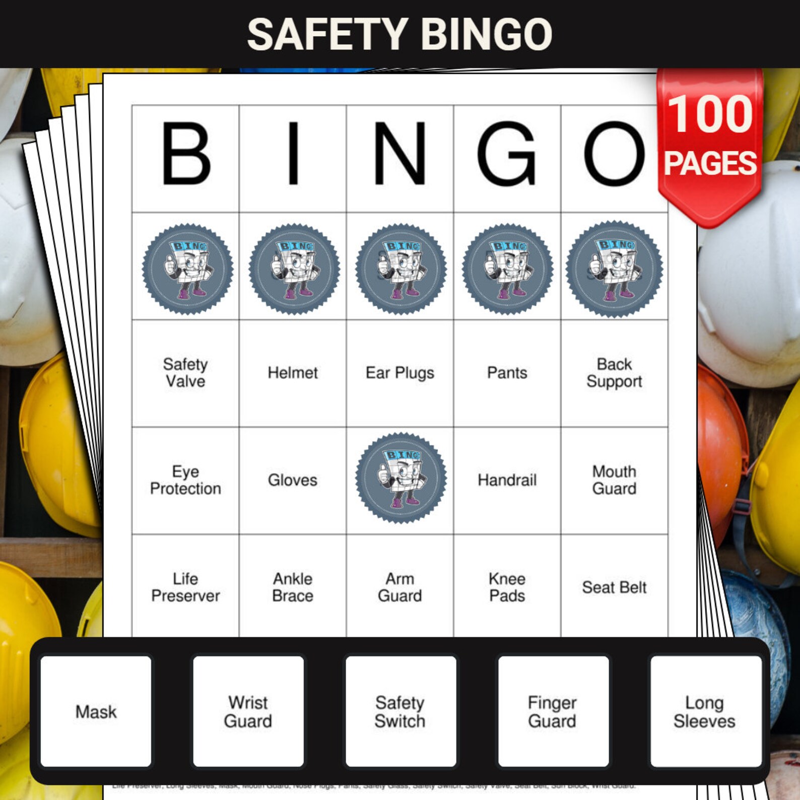 Safety Bingo Cards - 100 Pages to Download and Print - Etsy