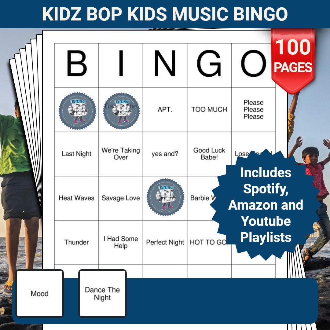 Kidz Bop Kids Music Bingo Cards - 100 Pages to Download and Print - Etsy