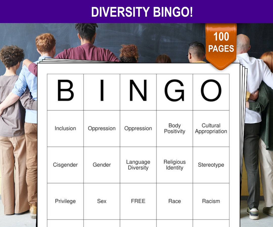 Diversity Bingo Cards 100 Pages Download and Print Bingo Instantly ...