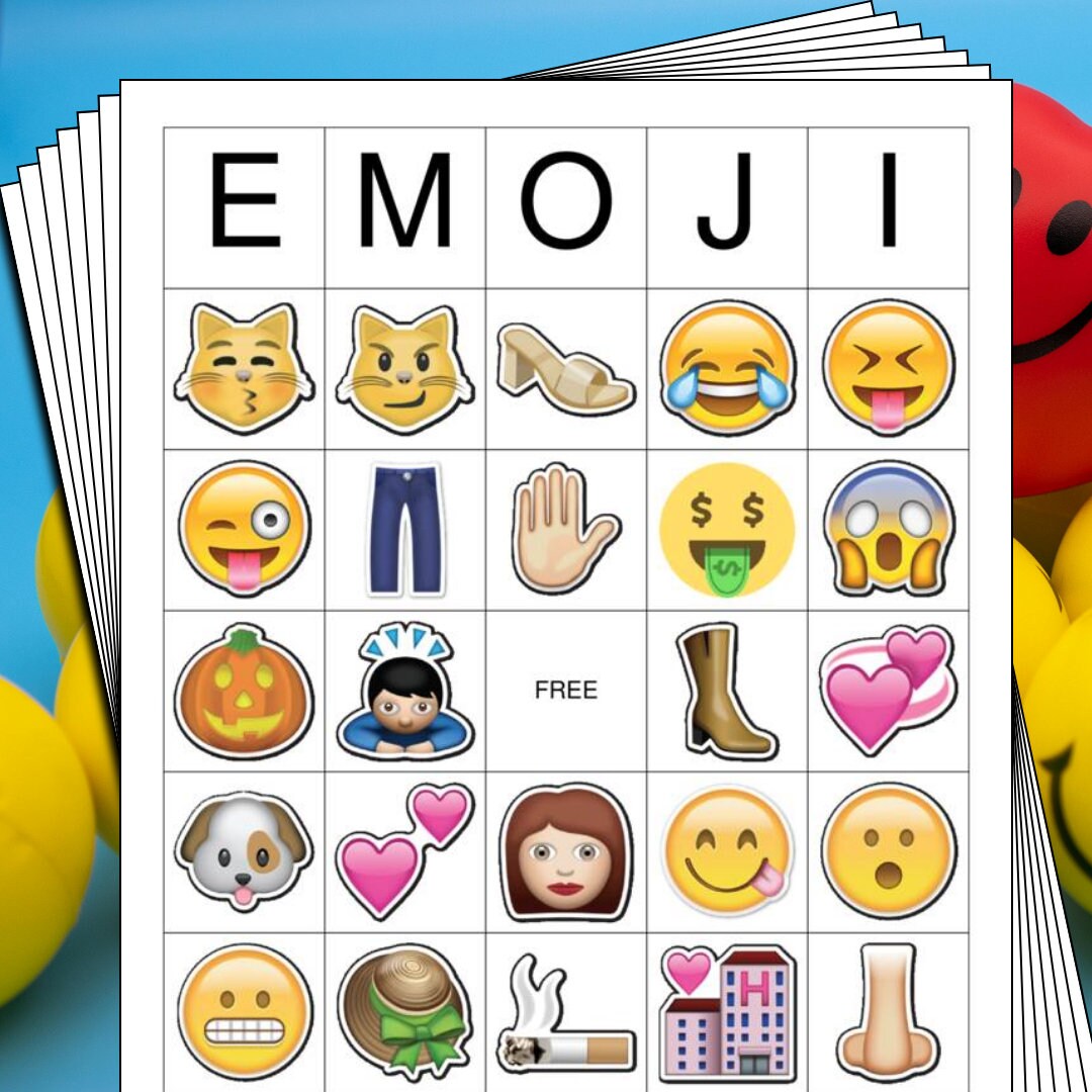 All Emoji Images Bingo Cards 100 Pages to Download and Print - Etsy