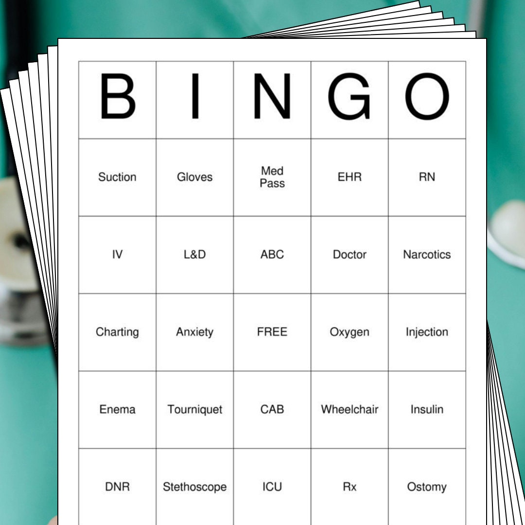 Medical Terms Bingo Cards - 100 Pages to Download and Print - Etsy